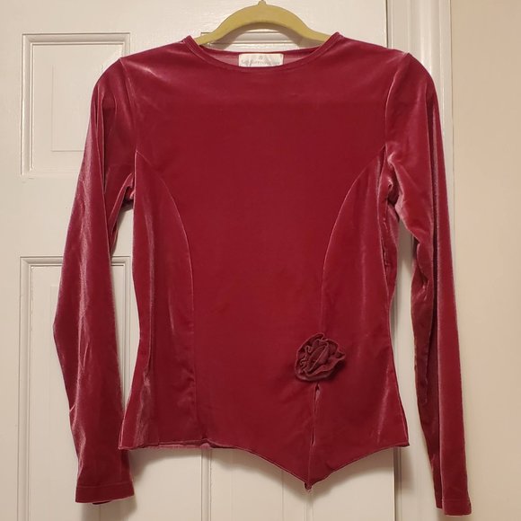 Soft Surroundings | Tops | Raspberry Velour Top With Rosette | Poshmark
